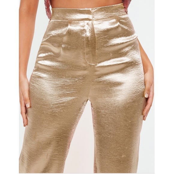 Missguided | Pants & Jumpsuits | Satin Champagne Palazzo Pants | Poshmark